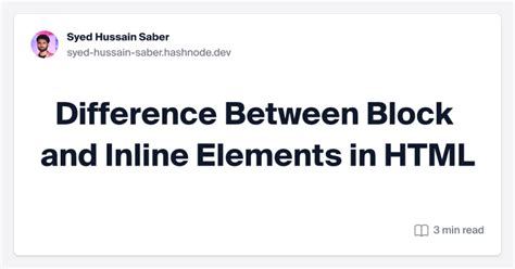 Syed Hussain Saber On Linkedin Difference Between Block And Inline Elements In Html