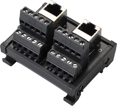 Rj45 8p8c Din Rail Mount Ethernet Connector Distribution Breakout Board Two Way Rj45 Vertical