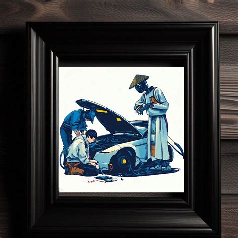 [제 1회 Ai그림그리기대회 수상작] 장려상 고장난 자동차 정비 Iaae 국제인공지능윤리협회 Ai그림그리기대회 작품 디지털 전시관