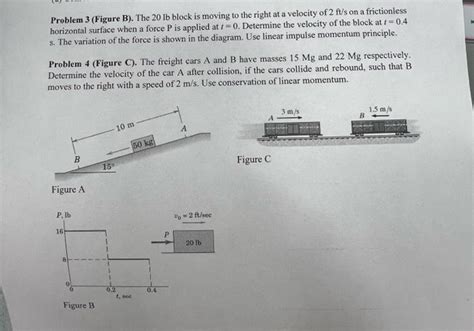 Solved Problem 3 Figure B The 20lb Block Is Moving To The Chegg Com