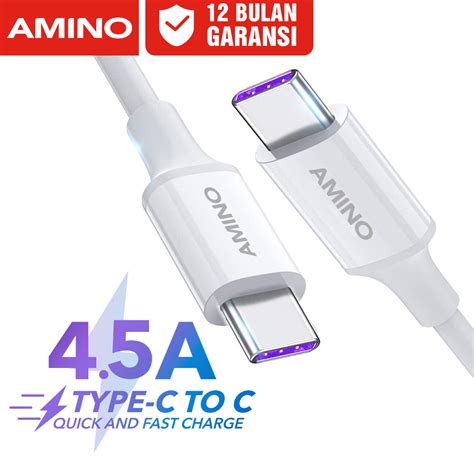 Jual Kabel Data Charger Type C To Type C Original Amino Cable Data Fast Charging Pd Qc3 0 Quick