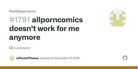 Allporncomics Doesnt Work For Me Anymore · Issue 1791 · Ripmeappripme · Github