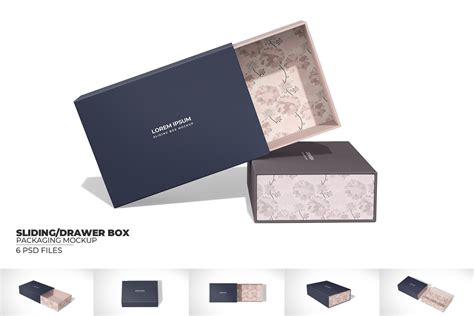 rectangular sliding drawer box mockup graphic by sheikhadesign