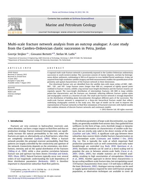 Pdf Multi Scale Fracture Network Analysis From An Outcrop Analogue A
