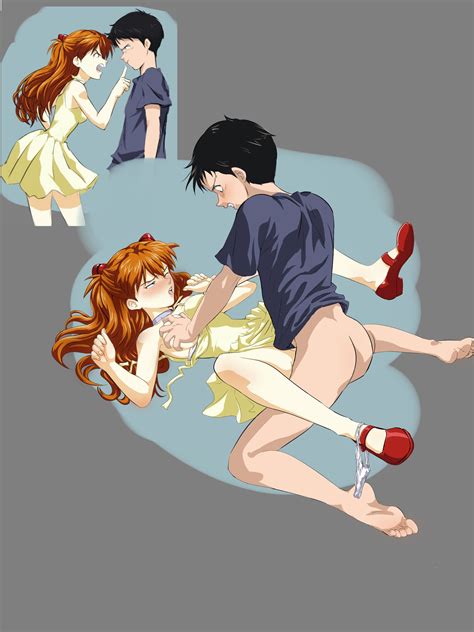 Souryuu Asuka Langley And Ikari Shinji Neon Genesis Evangelion Drawn