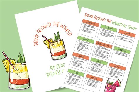Drink Around The World At Epcot Free Printable Tracker Mama Cheaps®