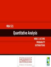 Chapter Probability Distributions Slides Part Pptx MBA Quantitative Analysis WEEK