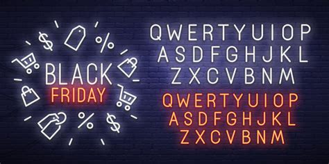 검은 금요일 네온 사인 밝은 간판 배너 빛 검은 금요일 엠 블 럼 및 레이블입니다 네온 사인 창조 자입니다 네온 텍스트 편집 블랙프라이데이에 대한 스톡 벡터 아트 및 기타