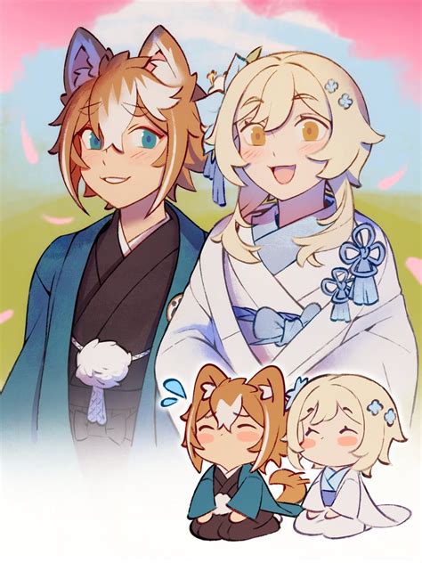 Lumine And Gorou Genshin Impact Drawn By Lilyglazed Danbooru