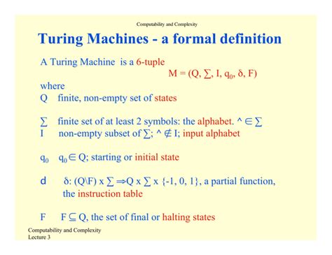 Turing Machines Definition And Examples