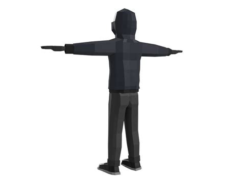3d Model Low Poly Hacker Anonymous Low Poly 3d Rigged Model Cartoon Vr