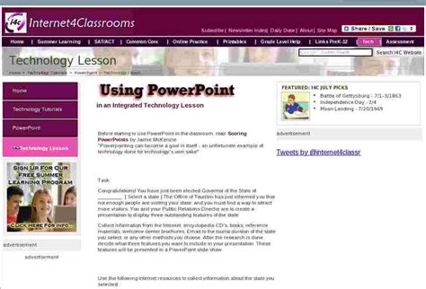 Using PowerPoint In An Integrated Technology Lesson