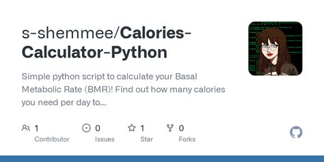 github s shemmee calories calculator python simple python script to