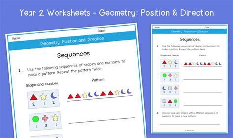 Year 2 Sequences With Shapes And Numbers Worksheets Ks1 Geometry
