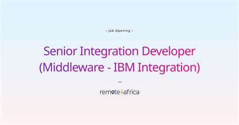 Remote Hybrid Senior Integration Developer Middleware Ibm Integration Job At It