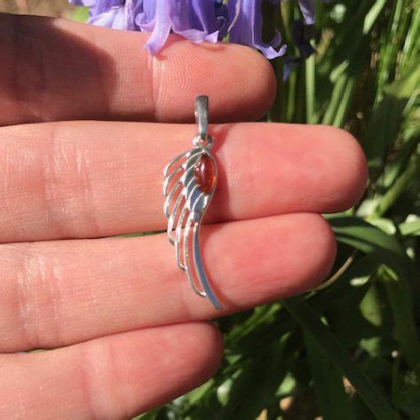 Amber Angel Wing Pendant G Happy Glastonbury Crystals Gems