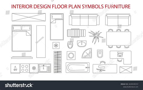 Icon Design Elements Floor Plan Kitchen Stock Vector Royalty Free