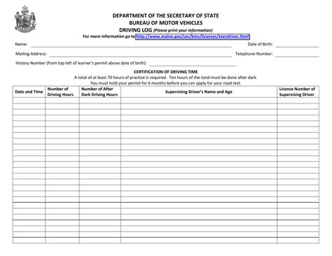 Free Driving Log Templates Customize Your Own Pdf And Print For Free