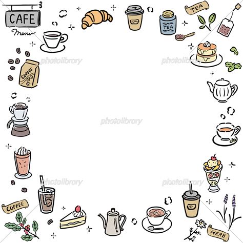 カフェメニュー フレーム カラー 正方形 イラスト素材 7312679 フォトライブラリー Photolibrary