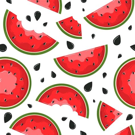 Premium Vector Seamless Watermelons Pattern Vector Background With