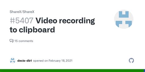 Video Recording To Clipboard · Issue 5407 · Sharexsharex · Github