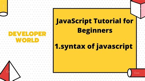 Javascript 1 Syntax Of Javascript Youtube