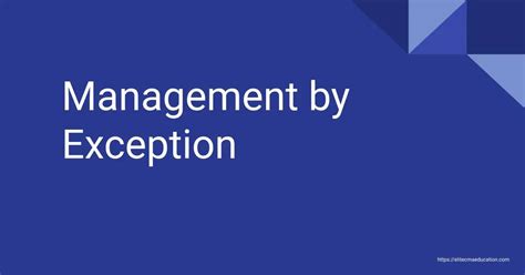 Management By Exception Cma Usa Study Management By Exception Cma Usa Study