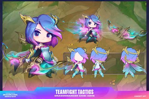 Artstation Tft Set 7 5 Dragonmancer Chibi Ashe In 2025 Chibi Character Art Game Character