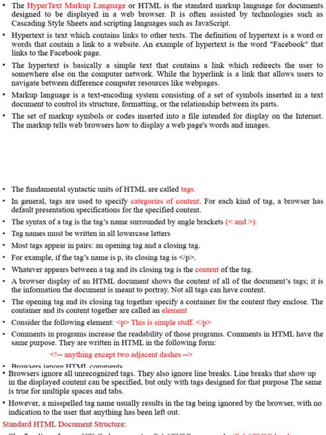 Unit 1 Pdf Html Element Hyperlink