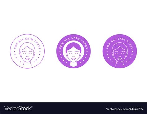 For All Skin Types Icon Badge Logo Royalty Free Vector Image