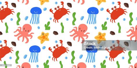 만화 배경과 벽지를위한 귀여운 패턴 디자인 스타일의 추상적 인 바다 0명에 대한 스톡 벡터 아트 및 기타 이미지 0명 게