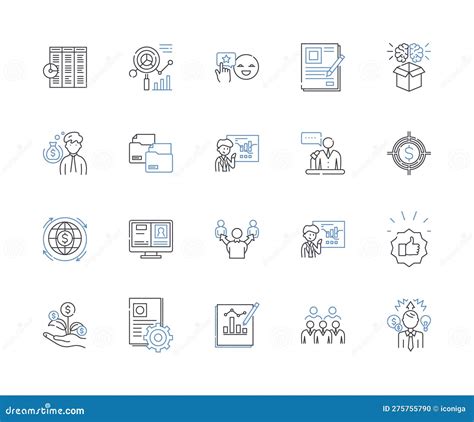 Portfolio Funds Line Icons Collection Diversification Returns Management Allocation