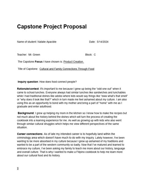 Capstone Project Proposal Draft Download Free Pdf Cookbooks