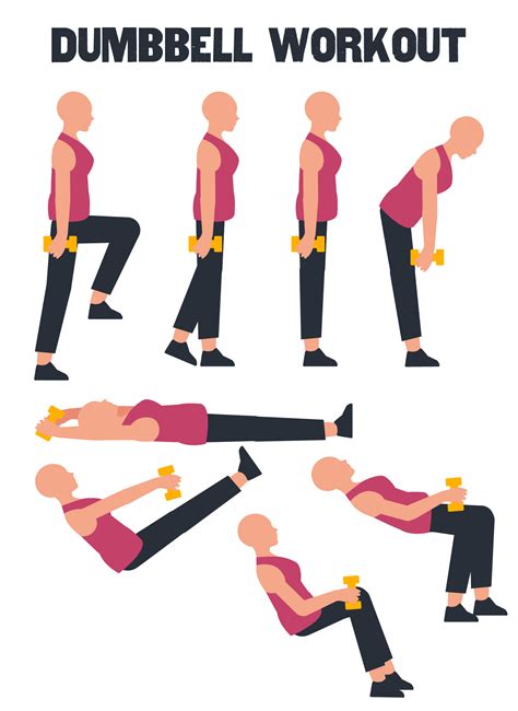 Dumbbell Exercises Chart 10 Free Pdf Printables Printablee