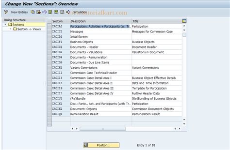 CACS CSI0004 SAP Tcode CSI Control Sections Transaction Code