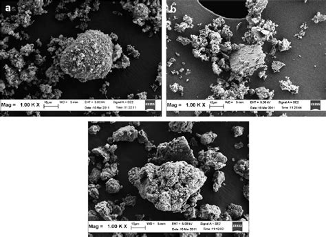 Sem Micrograph Of A Silica B Calcium Carbonate And C Bentonite