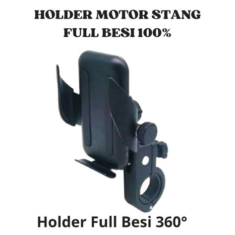 Jual Bisa Cod Phone Holder Stang Bahan Full Besi Metalic100 Rotasi