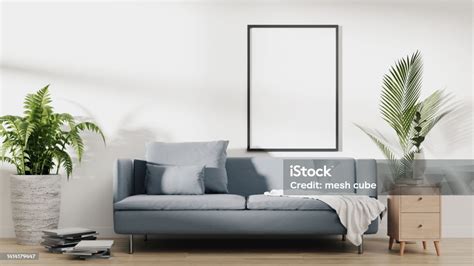 흰색 벽이있는 사진 프레임 모형 3d 렌더링 작품집에 대한 스톡 사진 및 기타 이미지 작품집 0명 개념 Istock