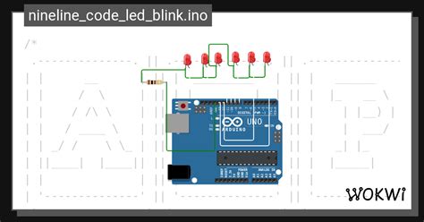 Nineline Code Led Blink Ino Wokwi ESP32 STM32 Arduino Simulator