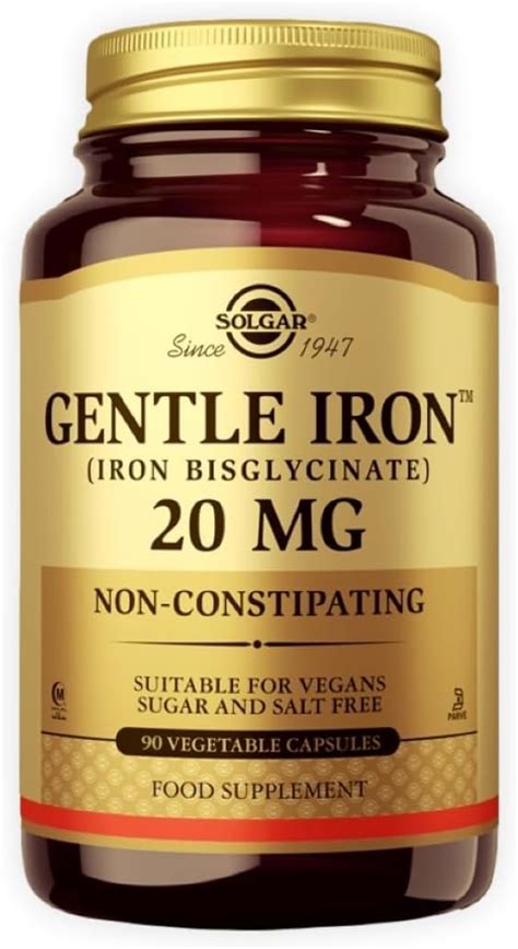 Solgar Gentle Iron Iron Bisglycinate 25 Mg 90 Vegetable
