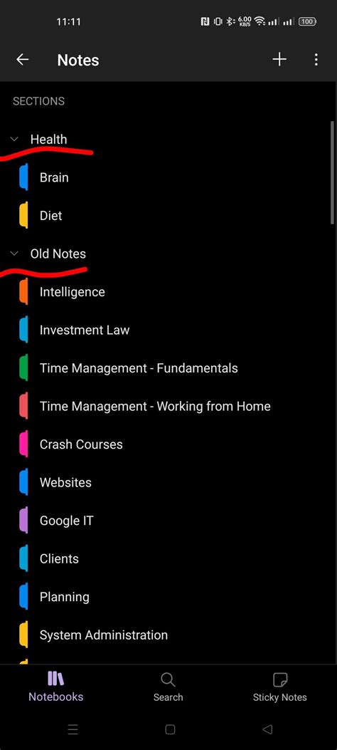 Android How Do I Create Section Separators Onenote