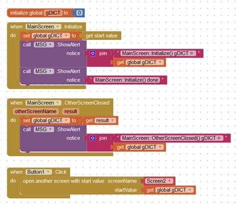 not able to pass values between screens using get start value and open