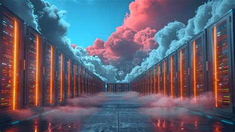 Futuristic Data Center With Cloud Computing Environment Stock Image Image Of Cyberspace