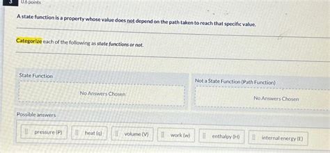 Solved A State Function Is A Property Whose Value Does Not Chegg