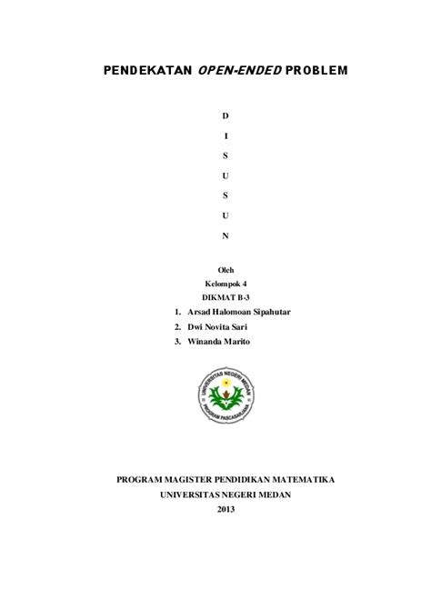 Pendekatan Open Ended Problem