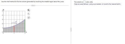 Solved Use The Shell Method To Find The Volume Generated By Chegg Com