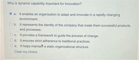 Solved Why Is Dynamic Capability Important For Innovationa
