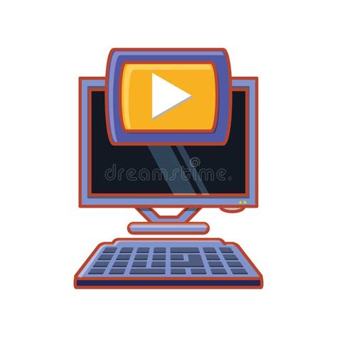 Computer Desktop With Media Player Stock Illustration Illustration Of Device Computer 144142751