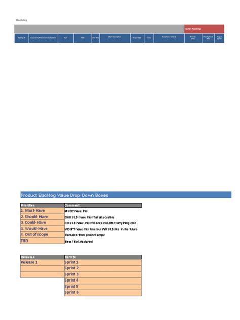 Template 2 Pdf Scrum Software Development Computing