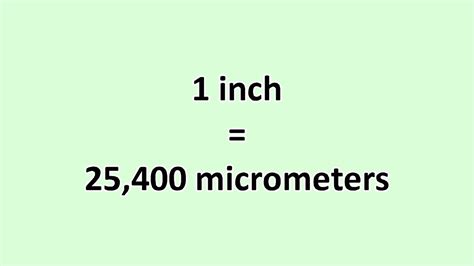 Convert Inch To Micrometer ExcelNotes